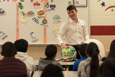 Photos: Patricio O'Ward Visits with Elementary School Students