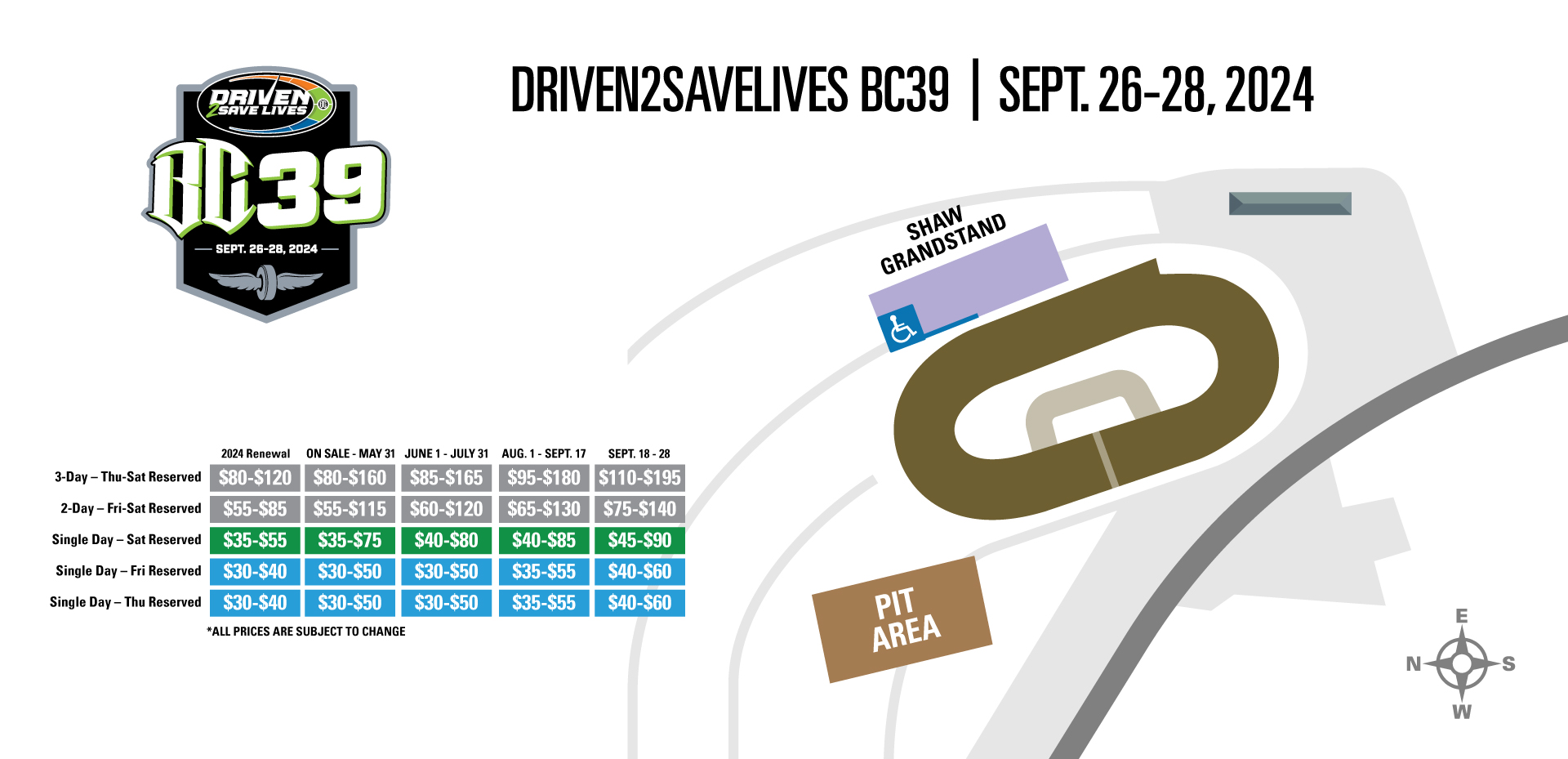 USAC BC39 Ticket Prices